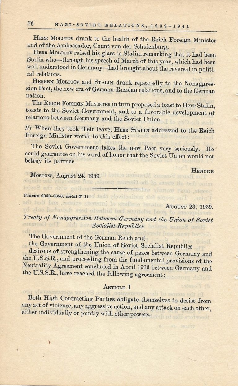 Ribbentrop-Molotov Treaty – With Secret Additional Protocol - Justice ...
